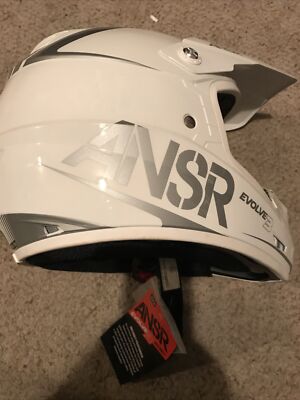 ANSR evolve 3 DOT Helmet Adult Sm White With Silver Logo | eBay