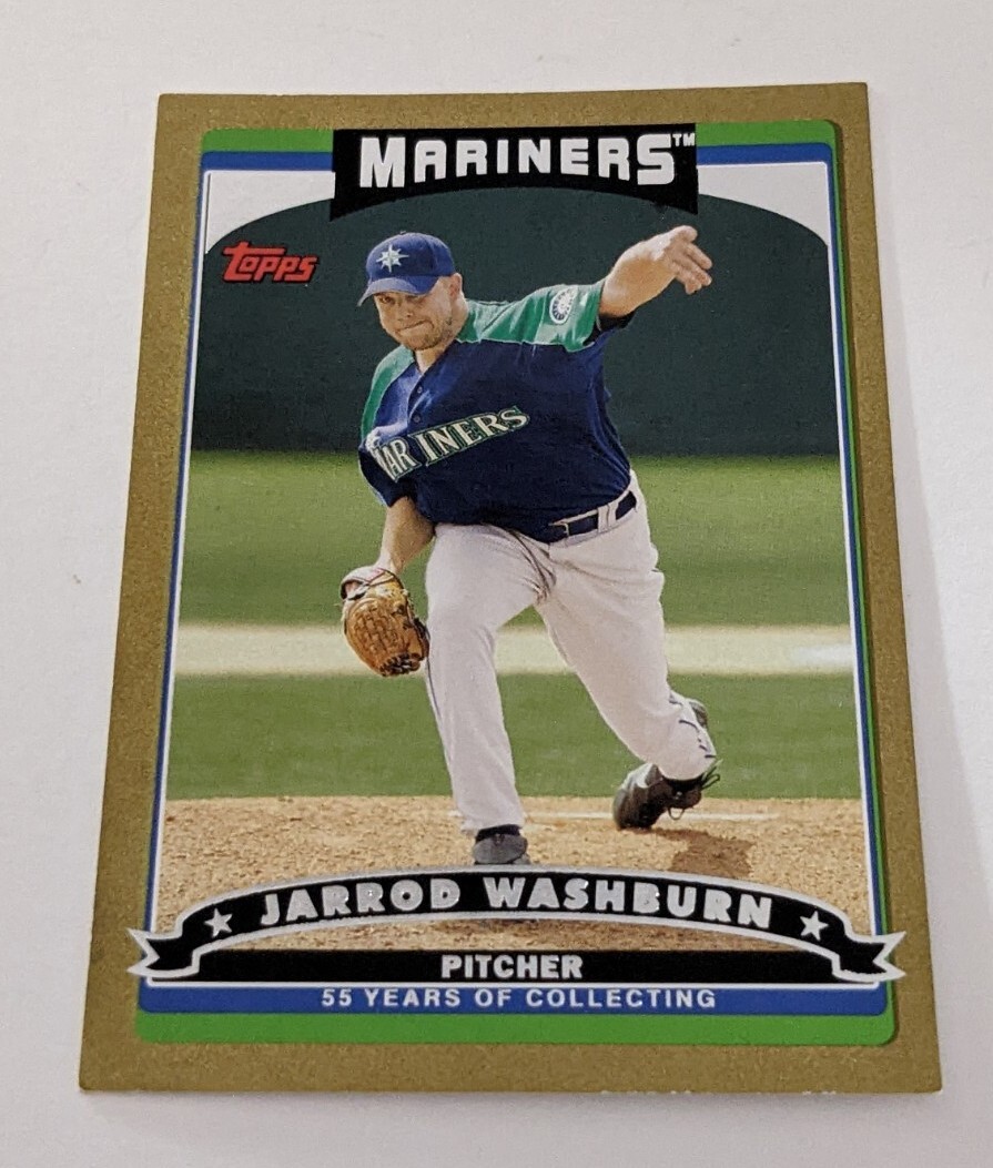 2006 Topps Updates & Highlights # UH4 Jarrod Washburn Gold Parallel #D ...