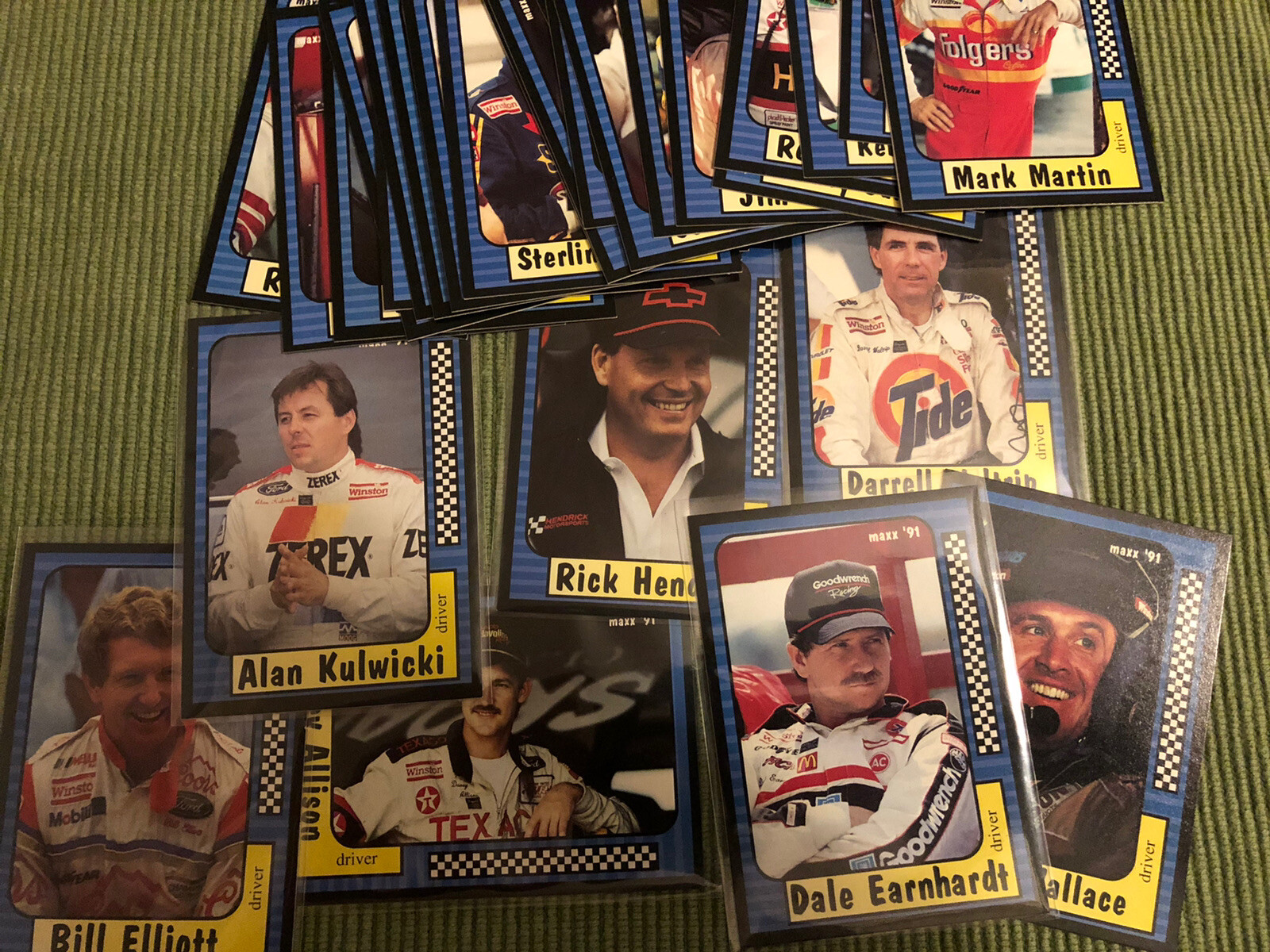 1991 MAXX NASCAR Race Cards Lot of 30 Mostly Stars Earnhardt Elliott ...