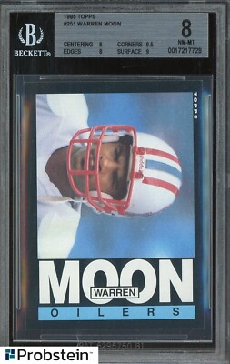 1985 Topps Football #251 Warren Moon Houston Oilers RC Rookie HOF BGS 8 ...