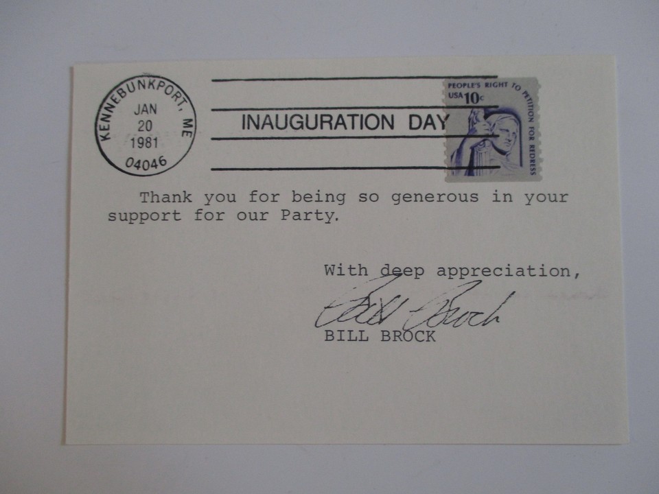 INAUGURATION DAY POSTCARD RONALD REAGAN GEORGE BUSH JAN 20 1981 ...