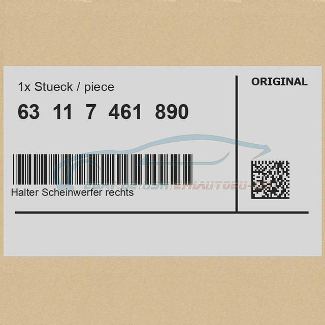 Neu Orginal BMW HALTER SCHEINWERFER RECHTS 63117461890 online kaufen | eBay