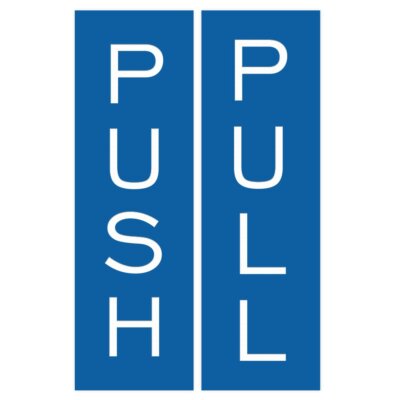 Push Pull Vertical Standard Door Sign Blue - Large 1 Pack | eBay