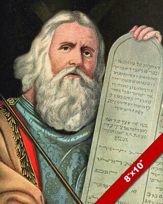 MOSES HOLDING THE 10 COMMANDMENTS OLD TESTAMENT CHRISTIAN BIBLE CANVAS ...