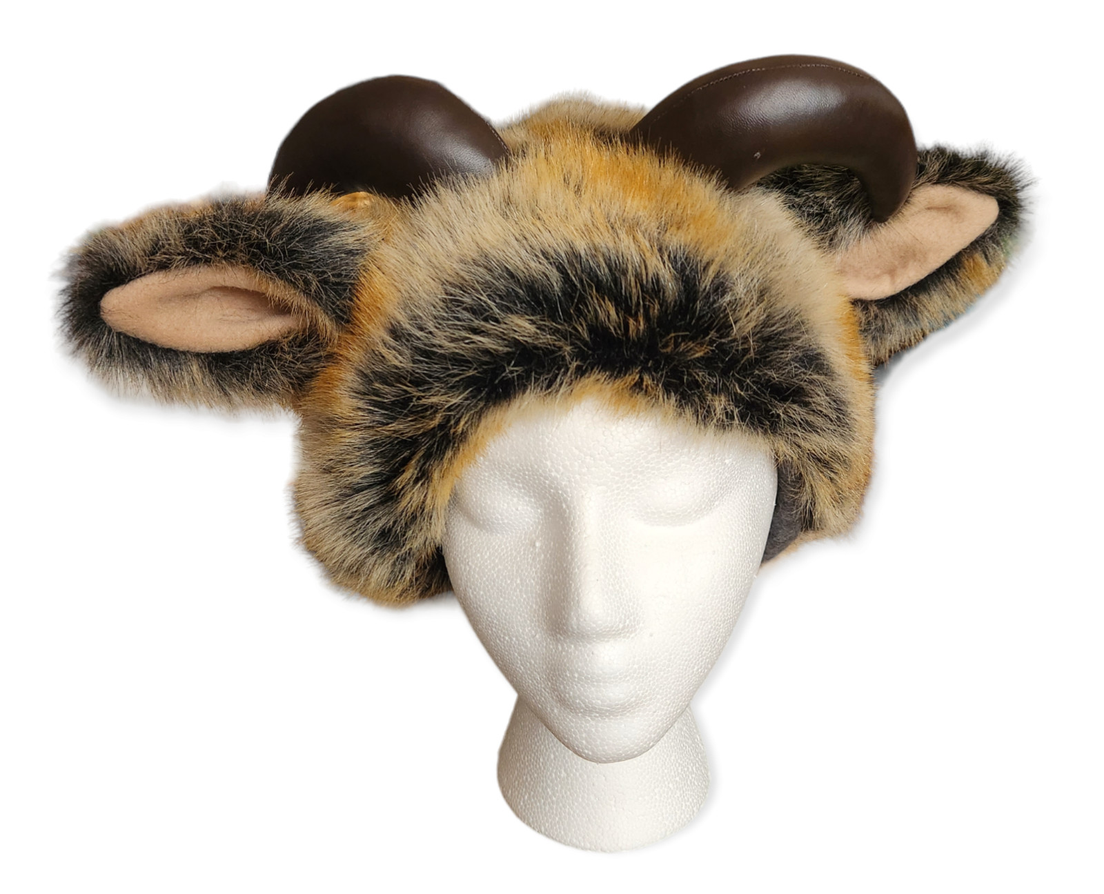 Yabbles Hats Furry Creature with Horns Flannel Lined … - Gem