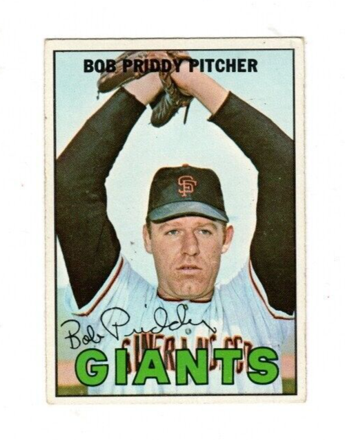 1967 Topps #26B Bob Priddy - San Francisco Giants, Excellent Condition ...