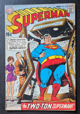 Superman #221 "Two-Ton Superman" DC Comics 1969 Fine + | eBay