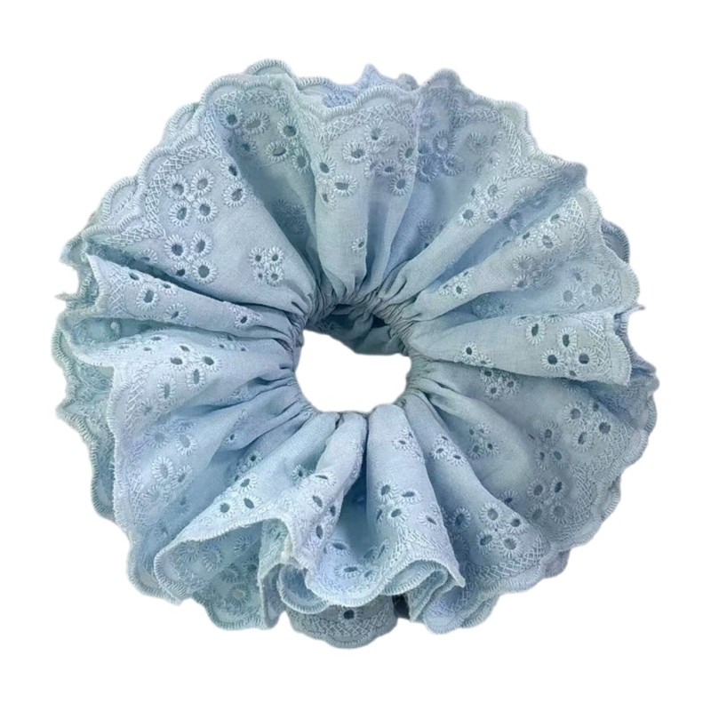 Lace Hair Scrunchies Oversized Hair Bun Scrunchy Ruffle Fashion ...