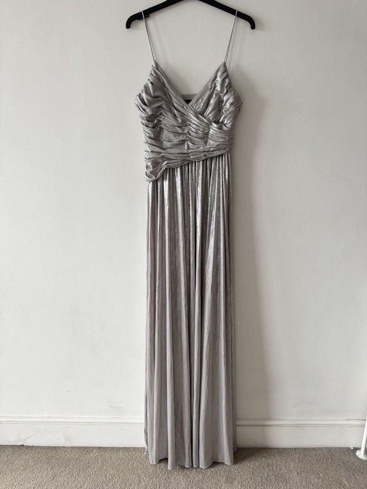 BNWT Retrofete Doss Dress Maxi Light Silver S Small £564 | eBay UK
