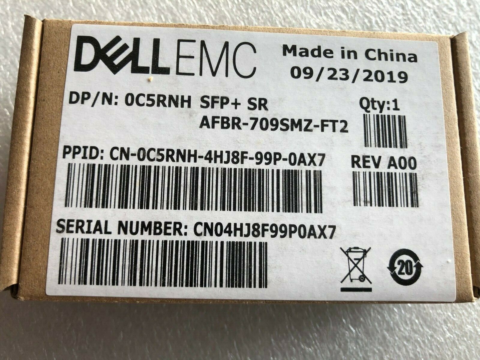 Dell C5RNH 10GBASE-SR 850nm SFP+ Transceiver Module AFBR-709SMZ-FT2 ...