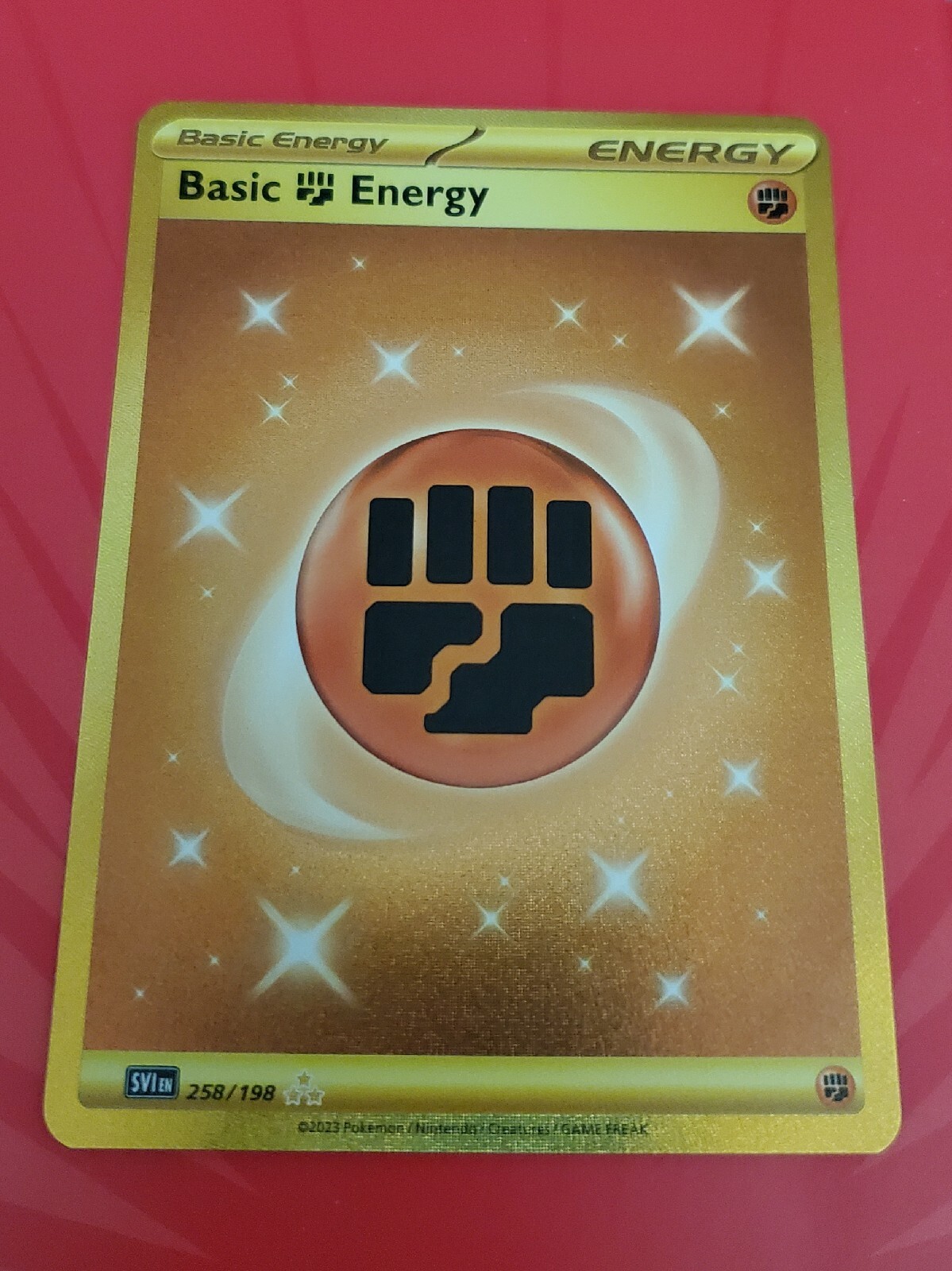 Pokemon TCG Scarlet and Violet Gold Basic Fighting Energy 258/198 | eBay