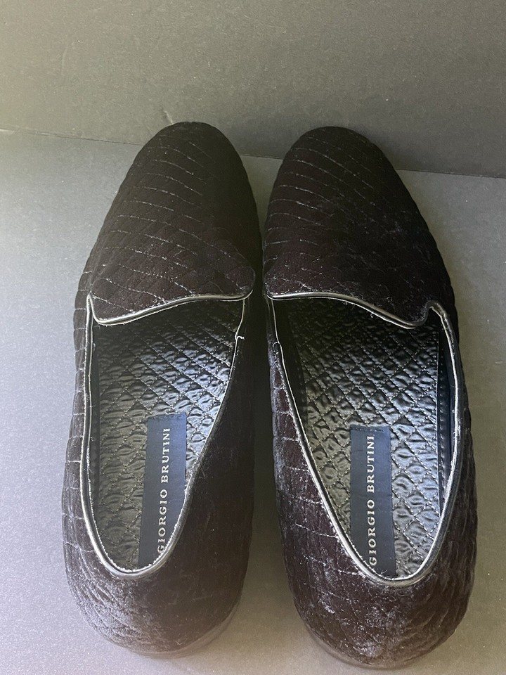 Georgio Brutini Shoes Size 13 Chatwal Men’s Slip On Quilted Black Dress ...