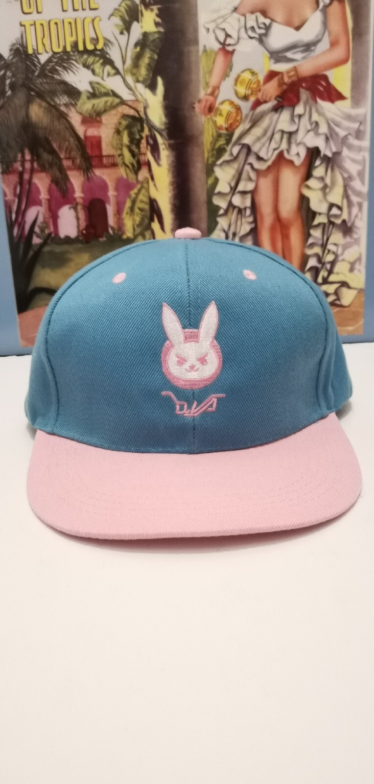 Overwatch D Va Blue Pink Snapback Hat - Gem