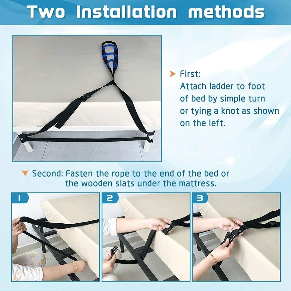Bed Ladder Assist - Pull Up Bed Rope Ladder Beds Rails Assist Strap for ...