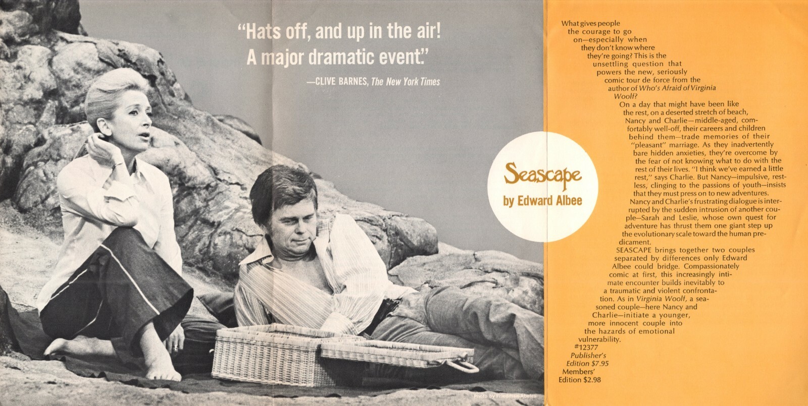 Edward Albee's "SEASCAPE" Deborah Kerr / Frank Langella 1975 Book Club ...