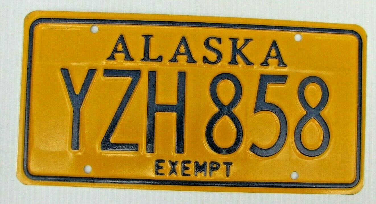 MINT ALASKA CITY MUNICIPAL POLICE COP CAR EXEMPT LICENSE PLATE " YZH ...