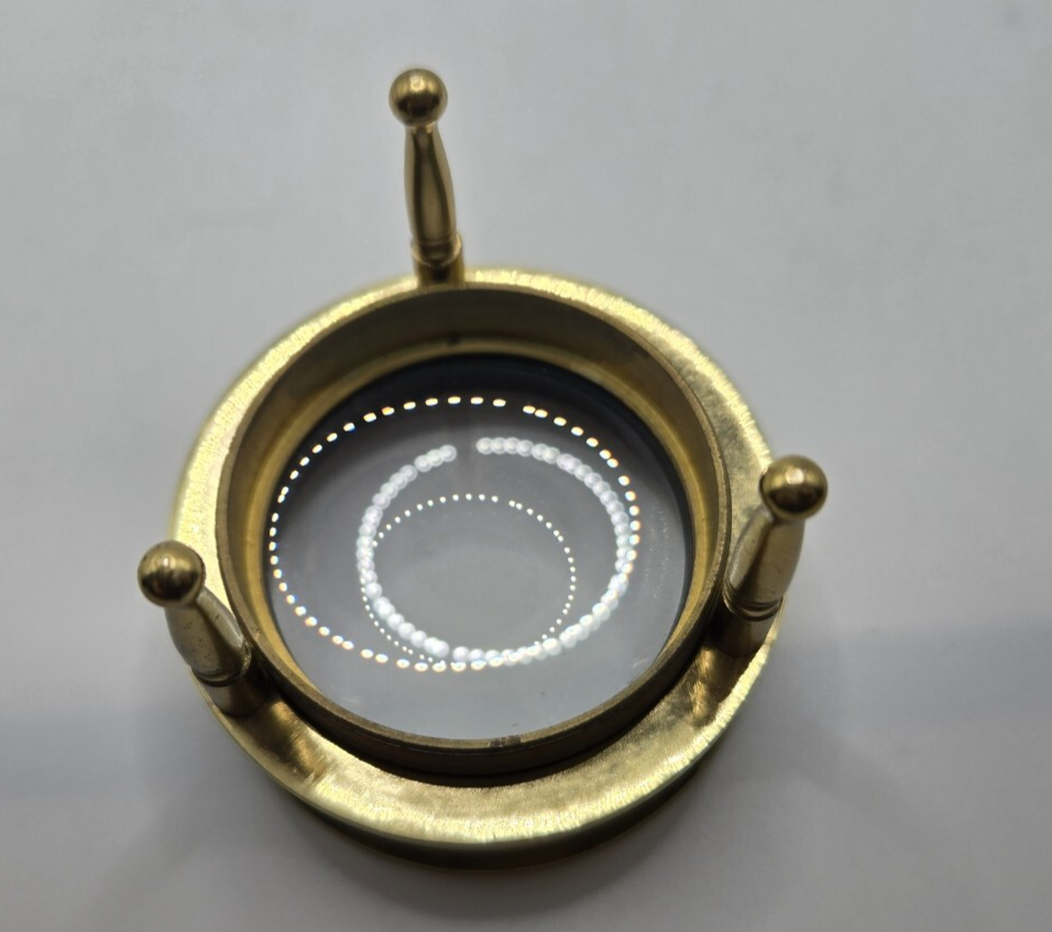 Antique Brass Desk Map Magnifying Tripod Glass Magnifier Tabletop | eBay