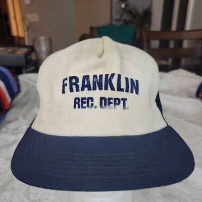 Vintage Franklin Recreation Dept Mesh Back Trucker Cap Snapback Hat ...
