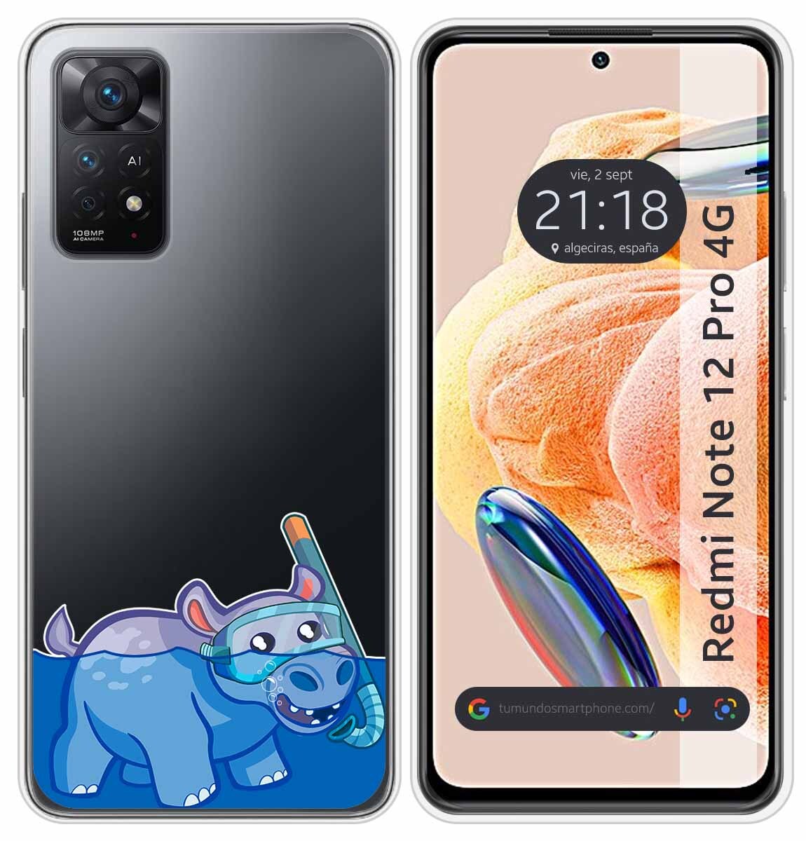 Cover Silicone Trasparente per Xiaomi Redmi Note 12 Pro 4G Disegno ...