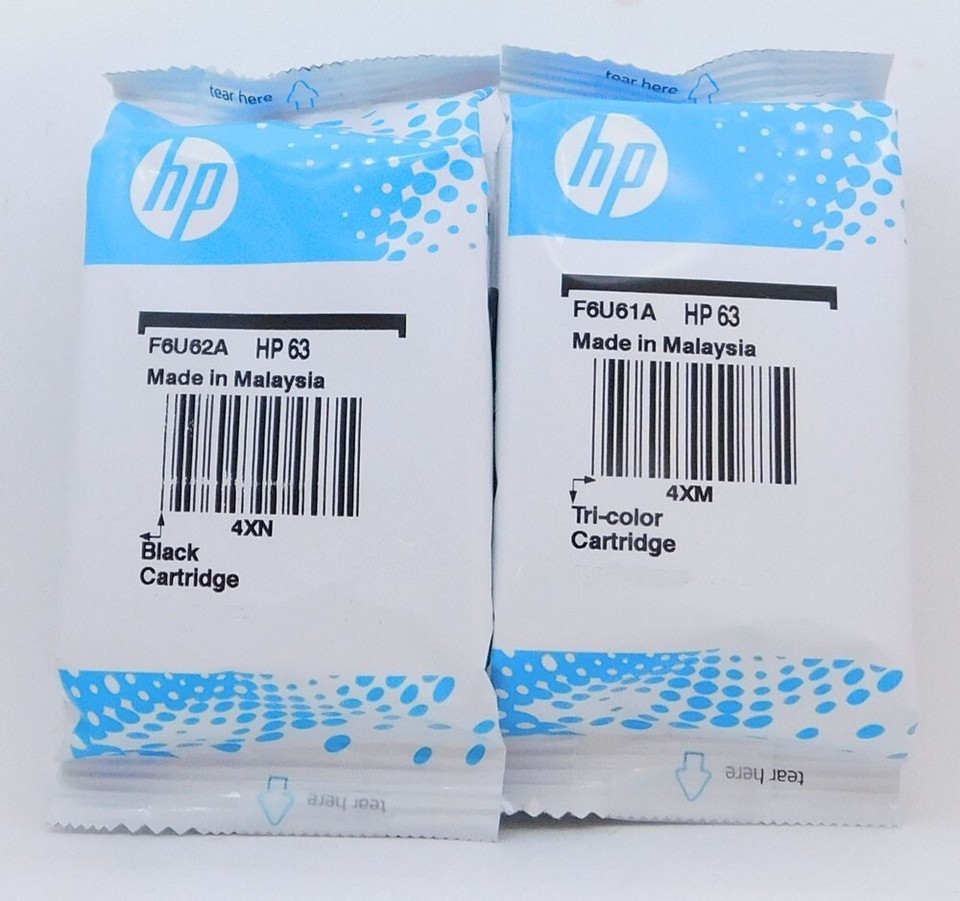 HP #63 Combo Ink Cartridges 63 Black & Color NEW GENUINE | eBay