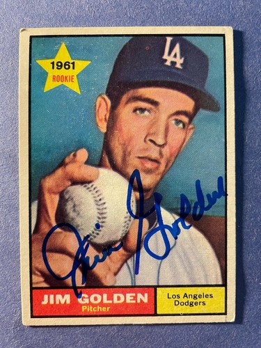 SIGNED JIM GOLDEN 1961 TOPPS BASEBALL CARD AUTOGRAPHED - DODGERS | eBay