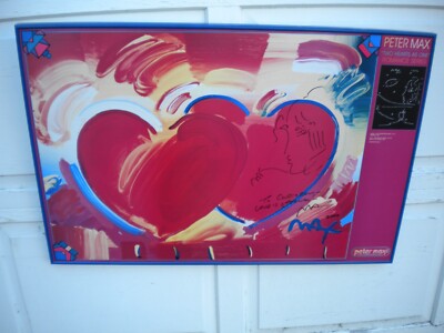 Peter Max Two Hearts as One, Original 2000 Offset Litho, personally signed | eBay