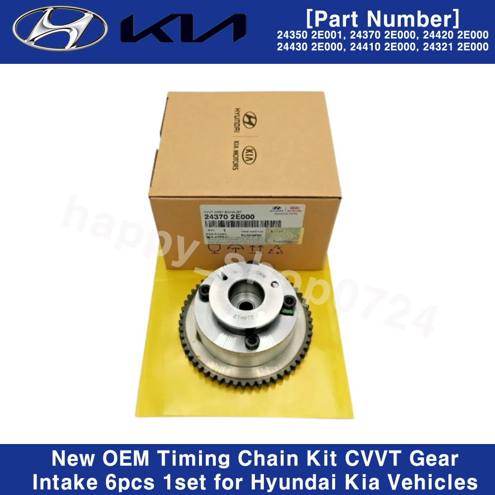 New OEM Timing Chain Kit CVVT Gear Intake 6pcs 1set for Hyundai Kia ...