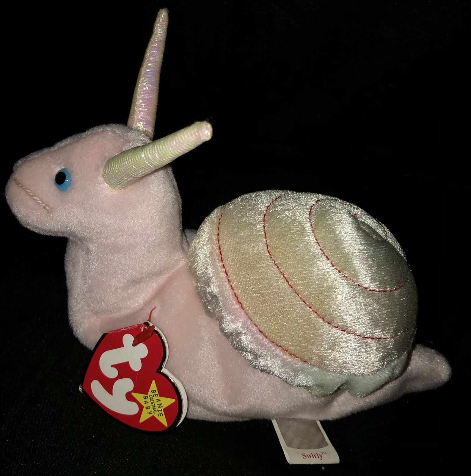 RARE TY SWIRLY SNAIL BEANIE BABY Tags ERRORS MINT RETIRED TOY FIGURE ...