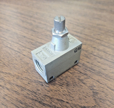 Valve, air speed control, 1/4 NPT female ends inline, 316SS, 0.05 - 1.0 ...