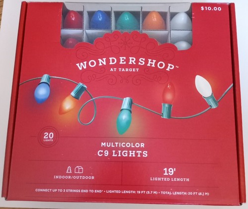 NEW Target Wondershop 19' C9 String Lights Multicolored (20 Count ...