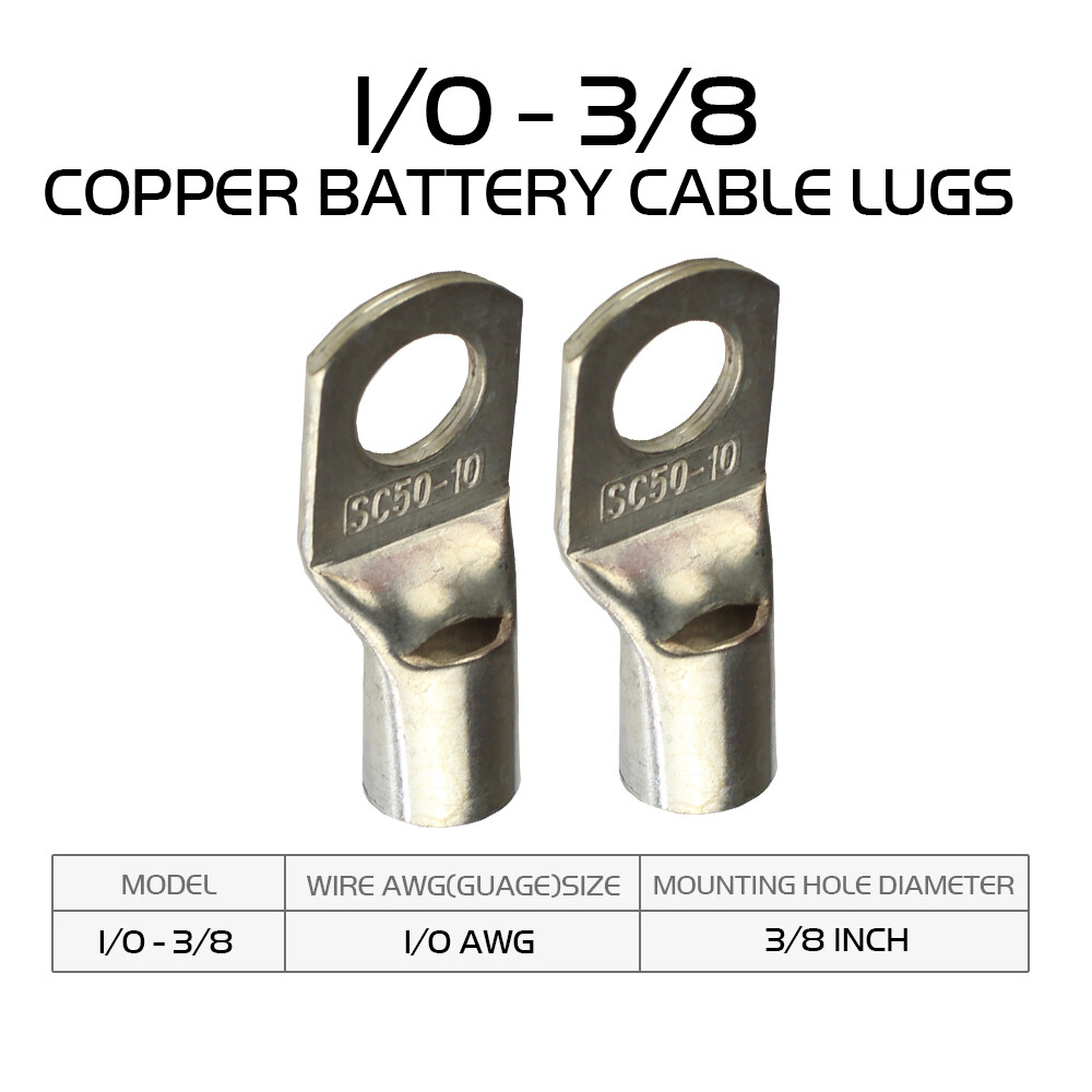 Car Electric Battery Cable Lug Terminal End Connector Wire Crimp Eyelet ...