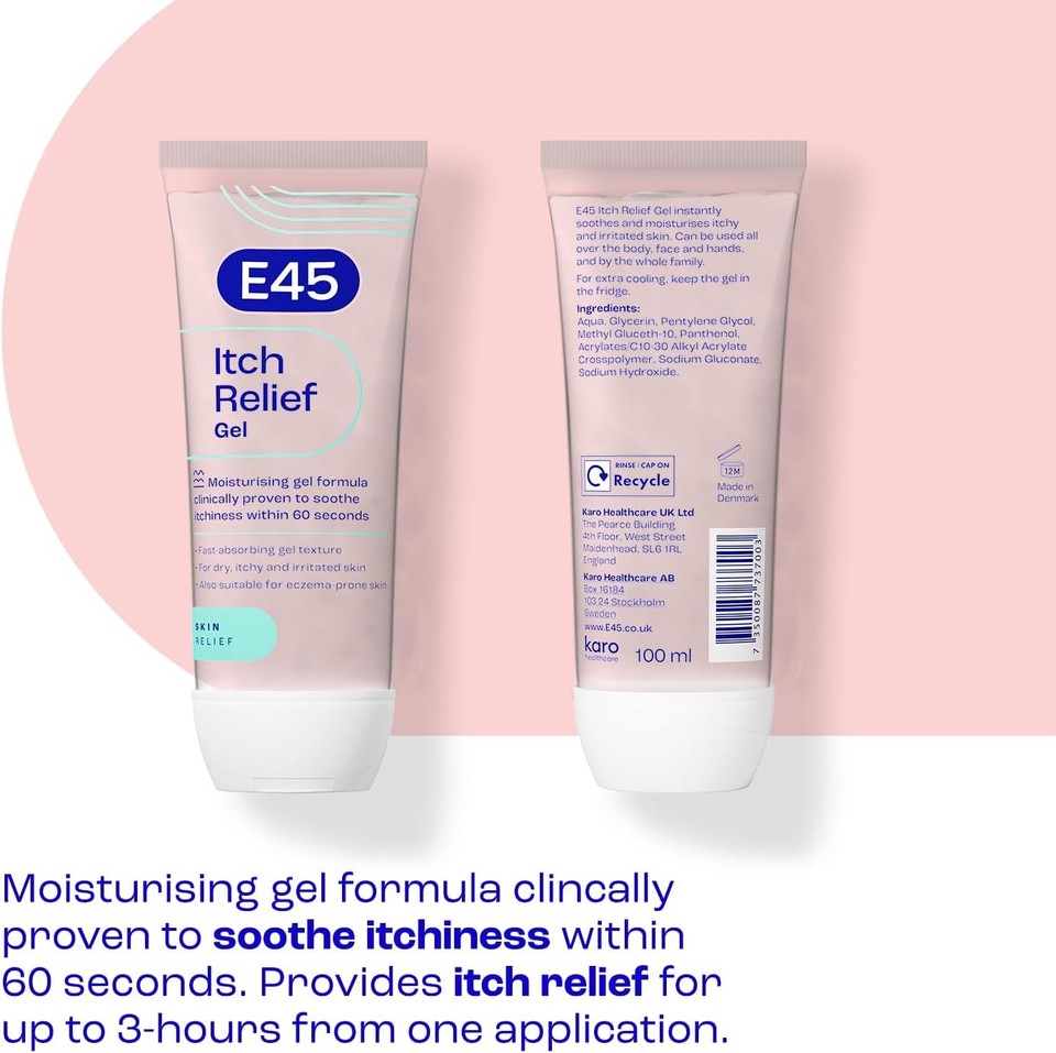E45 Itch Relief Gel 100ml – Face and Body Gel for Dry Skin - Itchy Skin ...