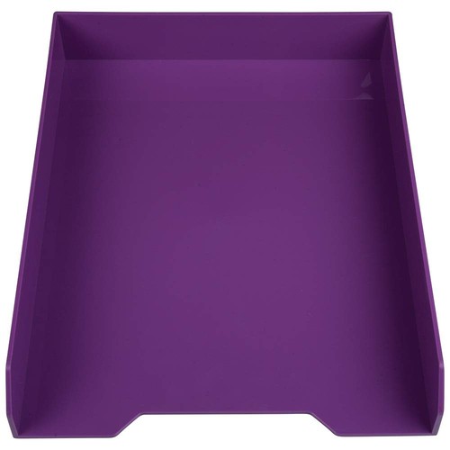 Stackable Paper Trays - Purple Desktop Document Letter & File Organizer ...