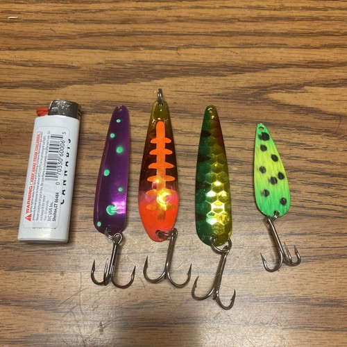 lot of 4 trout, salmon,walleye trolling lures/spoons dream Weaver,yuk ...