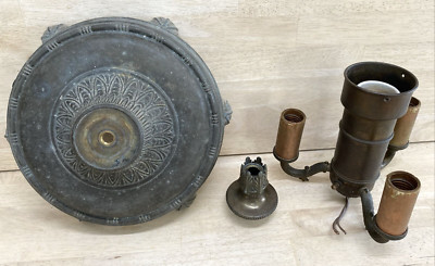 FLOOR LAMP PARTS Mixed Lot of 3 Tested Light Cluster w Porcelain Socket ...