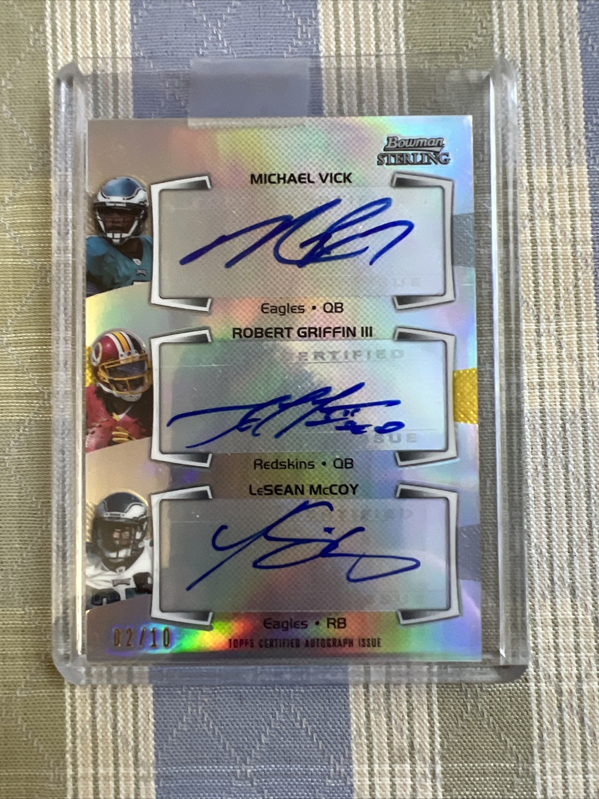 2012 Bowman Sterling Triple Autograph VICK GRIFFIN McCOY BSTA-VGM 02/10 ...