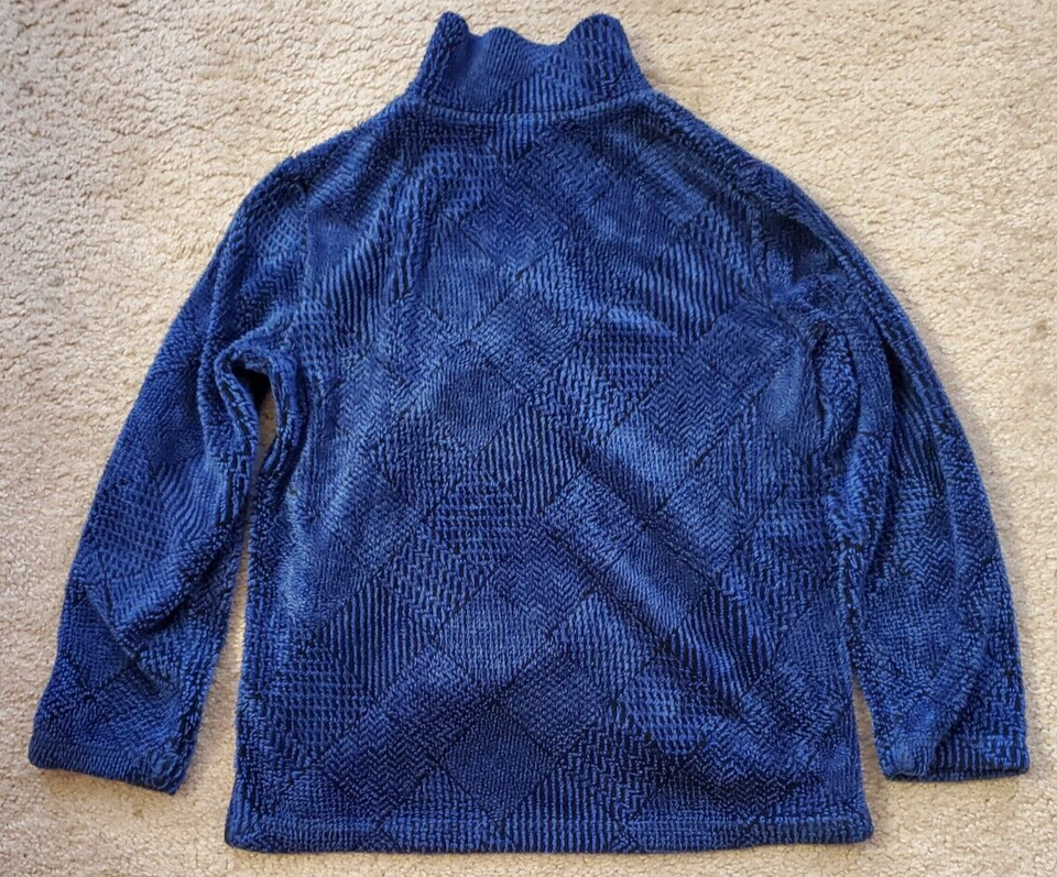 VTG TALBOTS Canada Womens Half Zip Pullover Fleece Sweatshirt Blue ...