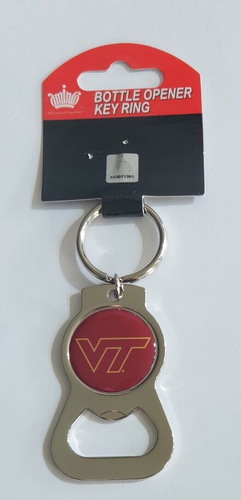 VIRGINIA TECH Premium Solid Metal Bottle Opener Keychain Silver Key ...