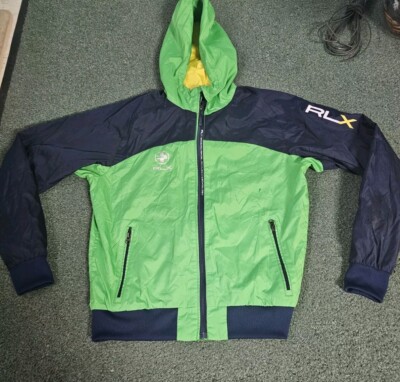 NEW! RLX Ralph Lauren Athletic (Track) Jacket! Green & Navy Mesh Lined ...
