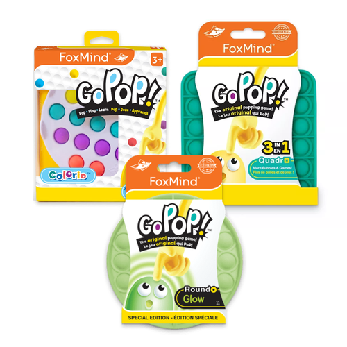 FoxMind Go Pop! Original popping RoundO Glow, Quadro and Colorio Pop It ...