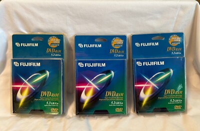New in Box_Lot Of 3 FujiFilm 5.2GB 2.6GB DVD-RAM Double Sided Disks | eBay