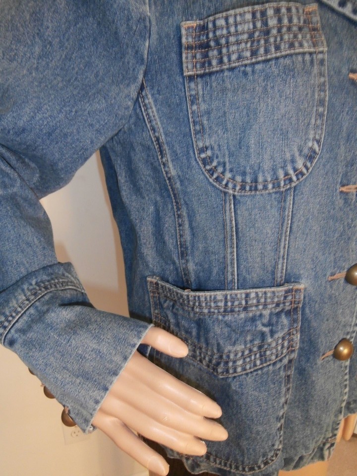 DFA NEW YORK Denim Blazer Jean Jacket Women's Size 10. 100% Cotton | eBay