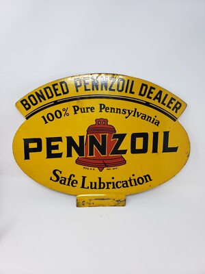 Vintage Bonded Pennzoil Safe Lubricant Dealer sign | eBay