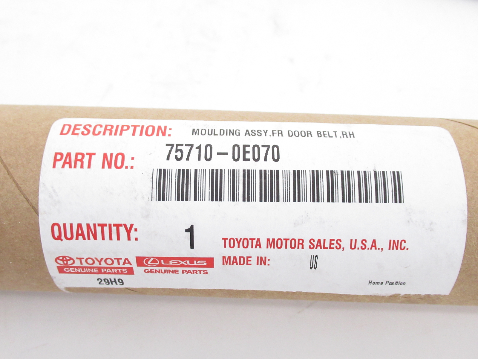 Genuine OEM Toyota 75710-0E070 Passenger Front Belt Molding 2014-2019 ...