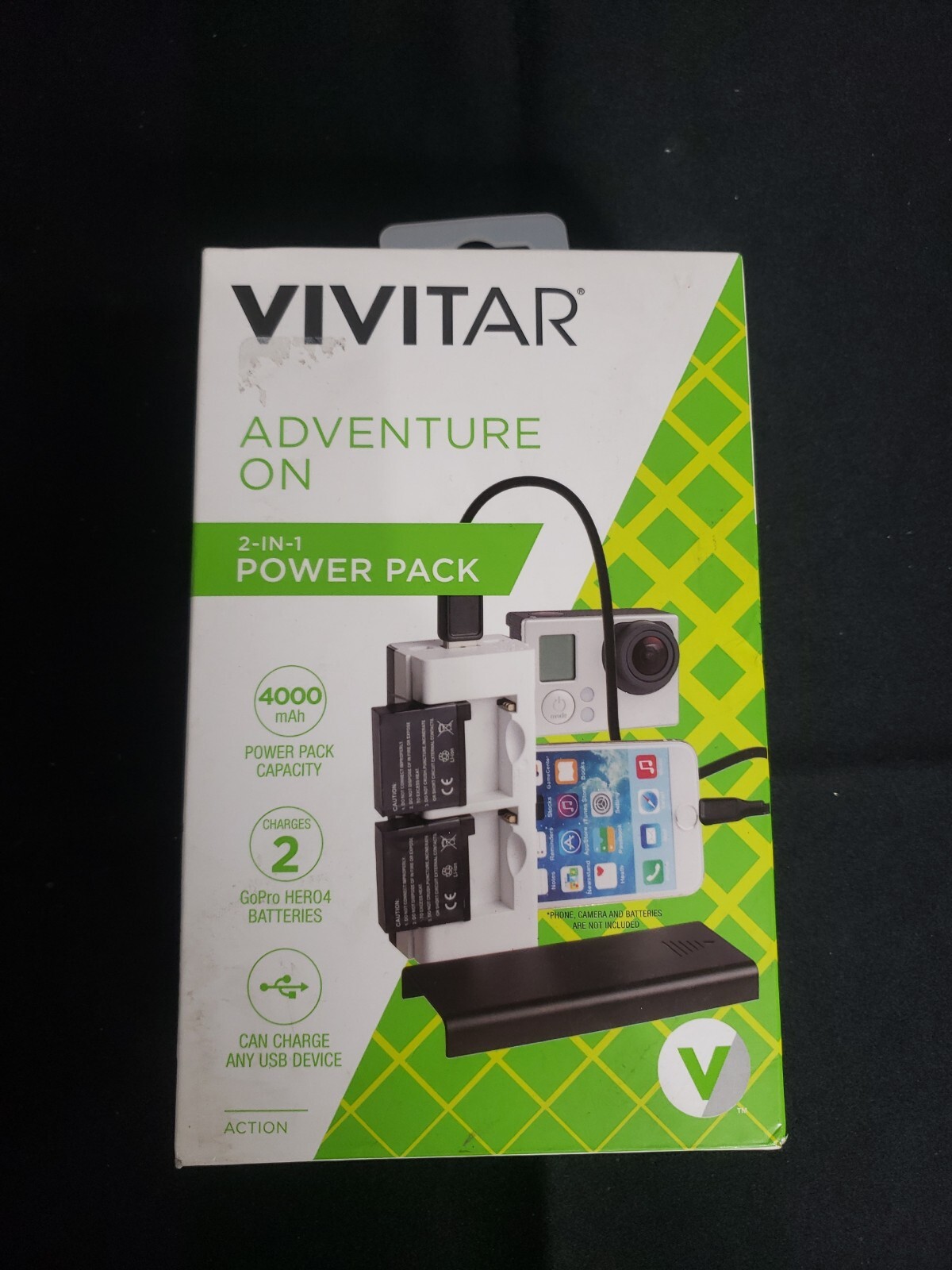 Vivitar Adventure On 2-n-1 Power Pack VIV-APM-7572 4000mAh Charge Any ...