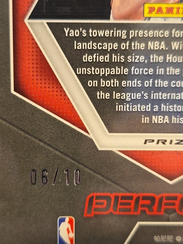 2024-25 Panini Mosaic Yao Ming Epic Performance /10 Rockets Pink ...