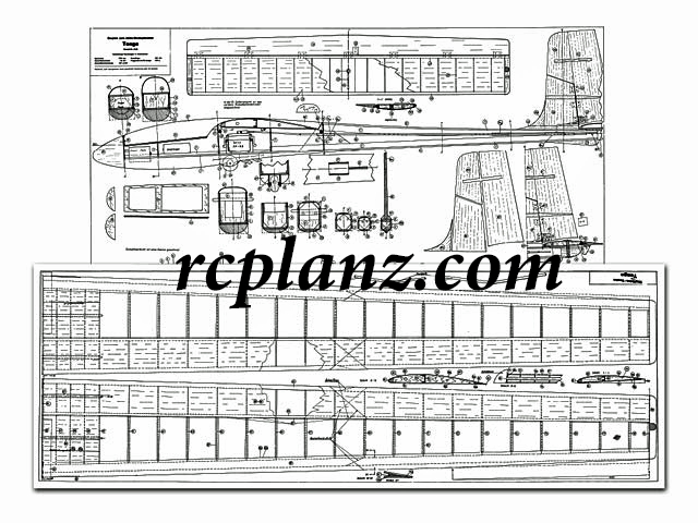 R/C AIRPLANE PLANS & PATTERNS: Tonga 108" Wingspan - RC Glider ...