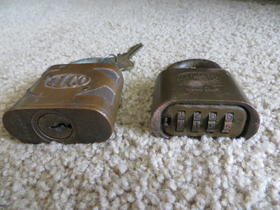 LOT OF (4) VINTAGE LOCKS / PADLOCKS - ILCO, CORBIN, EAGLE, SLAYMAKER | eBay