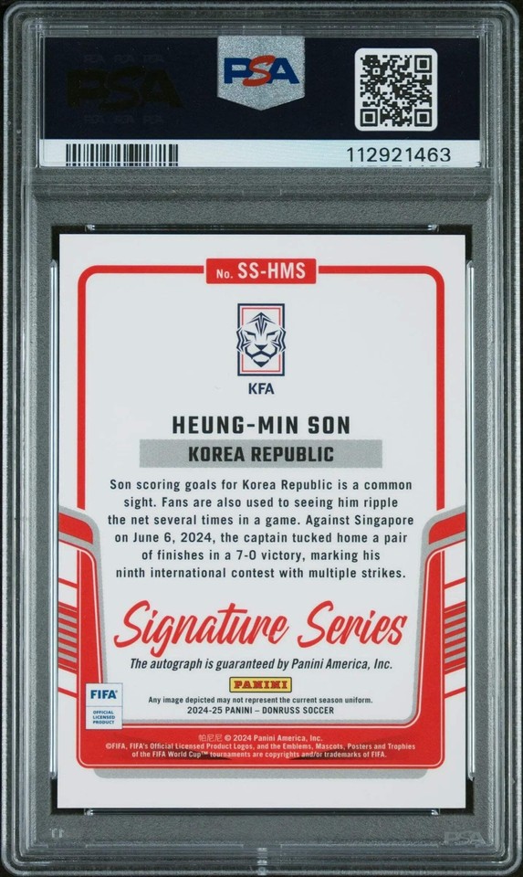2024-25 Panini Donruss FIFA Signature Series Autograph Heung-Min Son ...