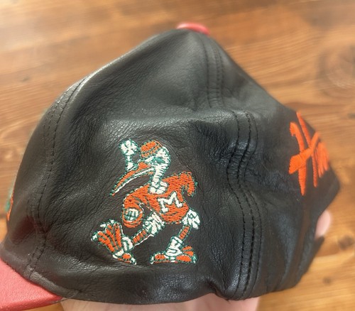 Miami Hurricanes Mascot All Leather Baseball Cap Adjustable Size - Pre ...